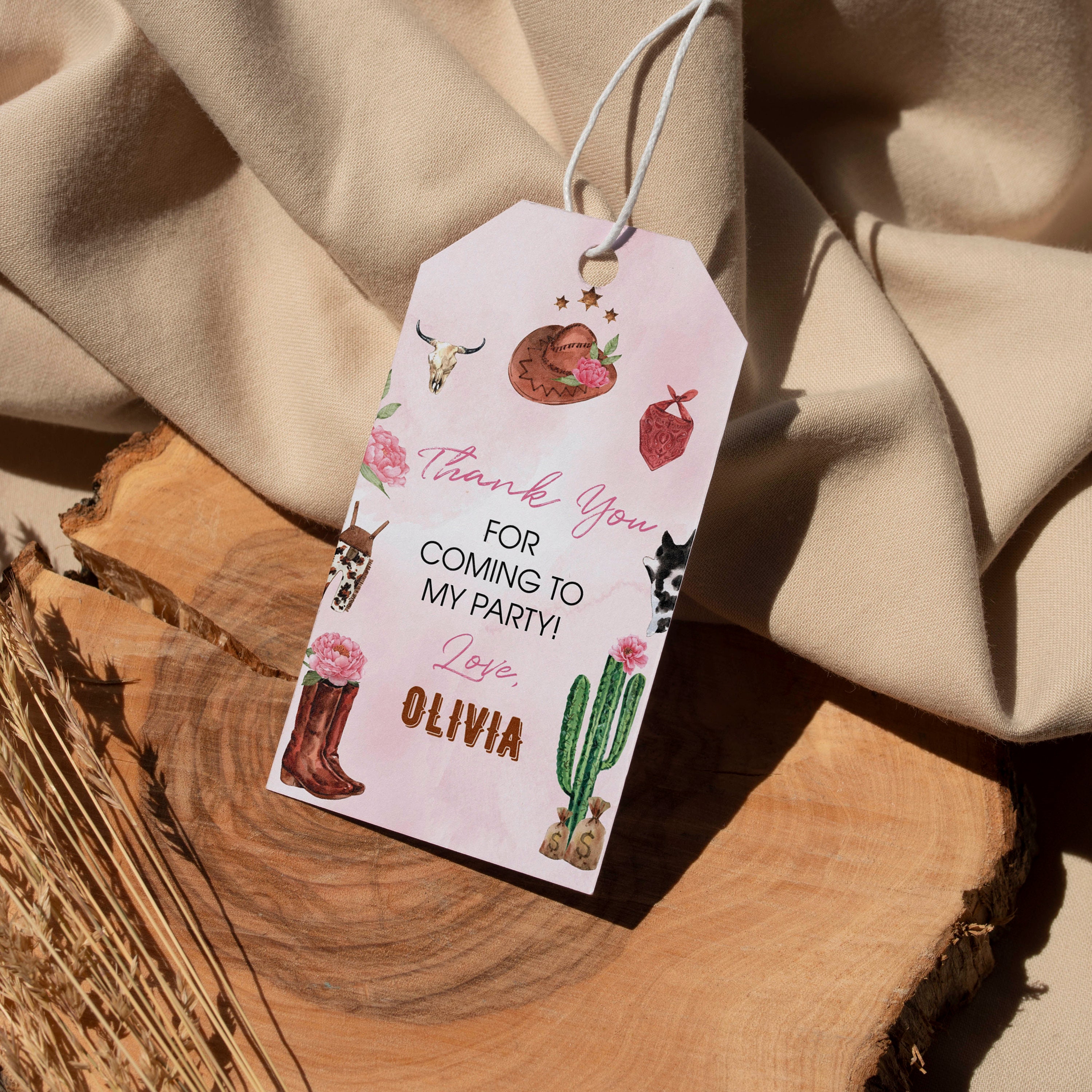 EDITABLE Wild West Birthday Favor Tag First Rodeo Birthday - Etsy