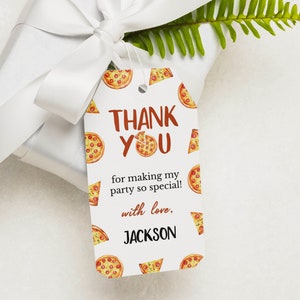 EDITABLE Pizza Birthday Thank You Tags, Pizza Birthday Favor Tags ...
