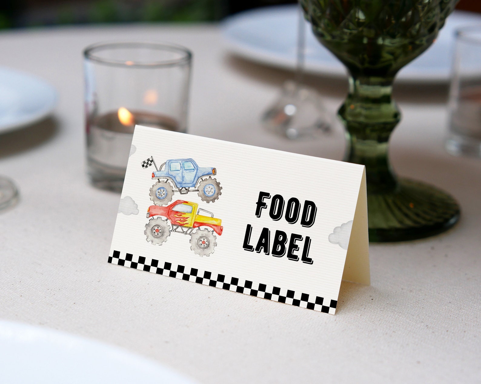 EDITABLE Monster Truck Birthday Food Tent Card Monster Trucks - Etsy