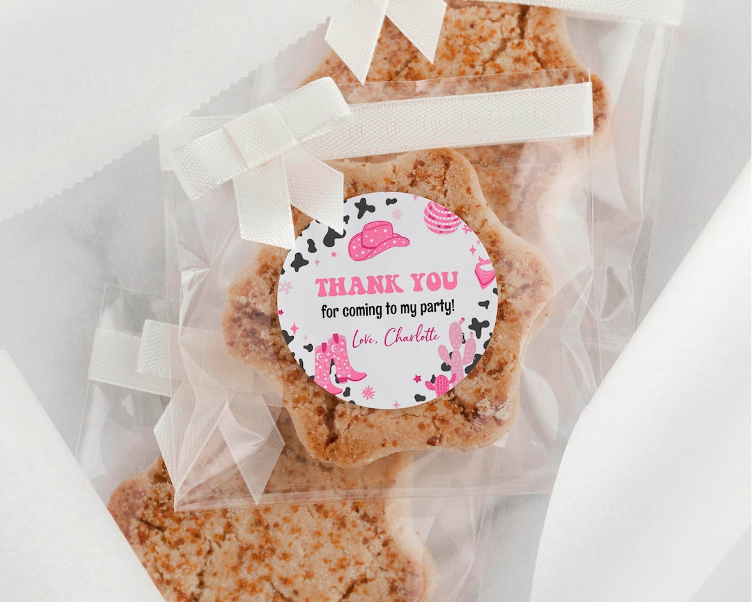 EDITABLE Disco Cowgirl Birthday Thank You Tag, My First Rodeo Birthday ...