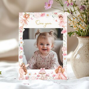 Editable Fairy First Birthday Photo Banner, Printable 12 Month Birthday ...