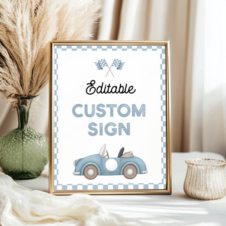 Editable Race Car Party Signs Bundle, Racing Birthday Food Drink Sign ...