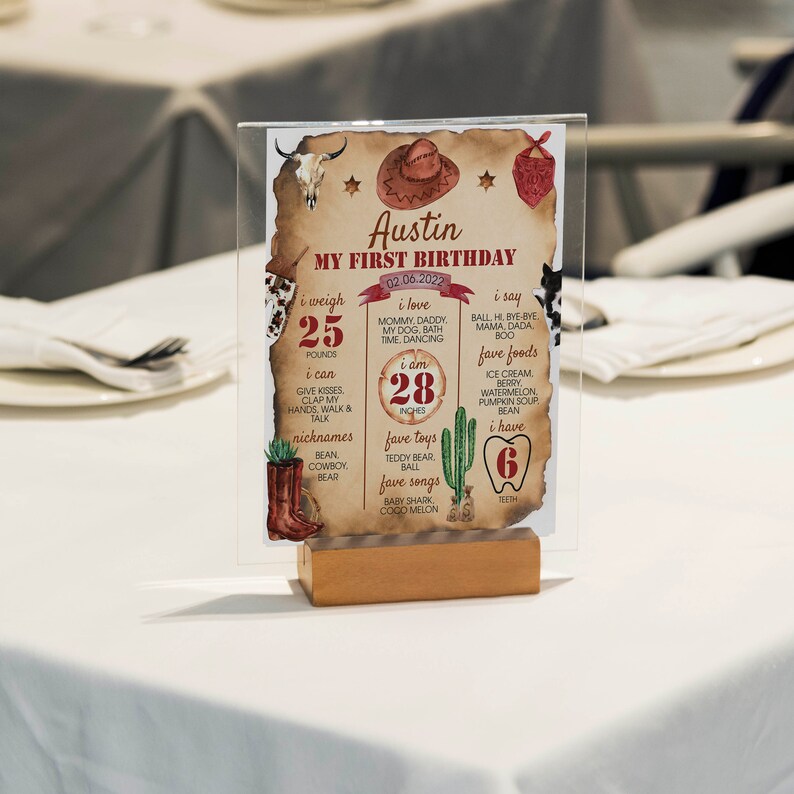 EDITABLE First Rodeo Milestone Sign Cowboy 1st Birthday - Etsy