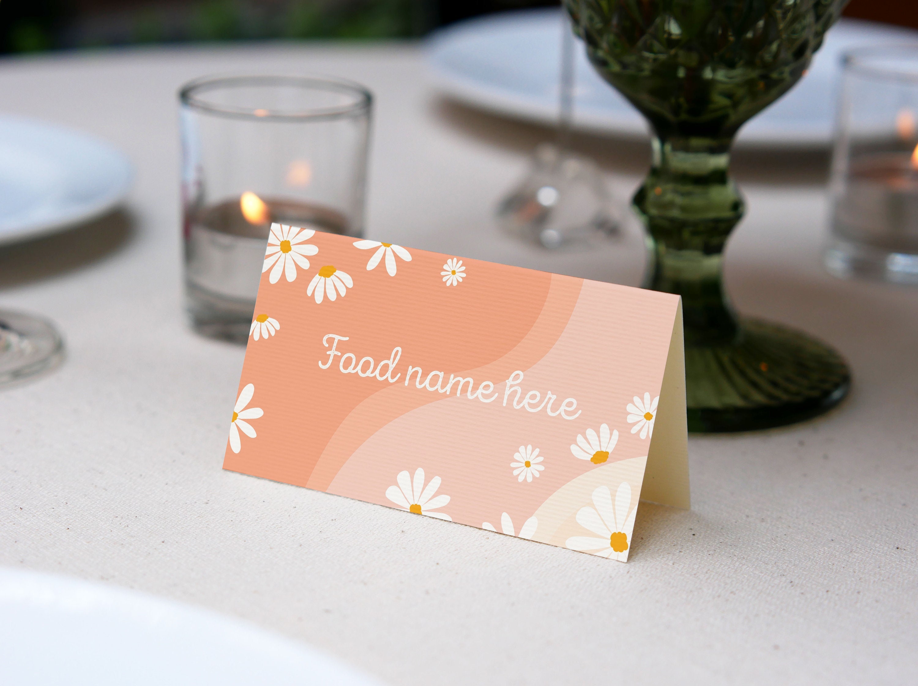 EDITABLE Daisy Birthday Food Tent Card Daisy Party Food Name | Etsy