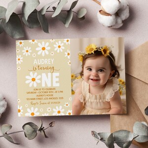 Editable Daisy Birthday Invitation, Daisy First Birthday Invitation ...