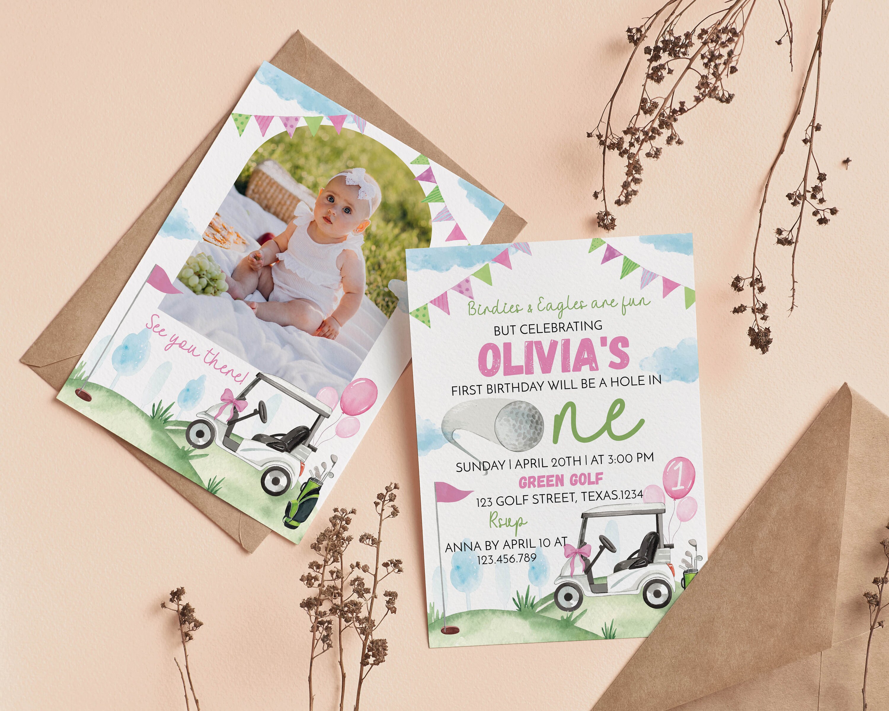 Editable Golf Party Invitation Golf First Birthday - Etsy