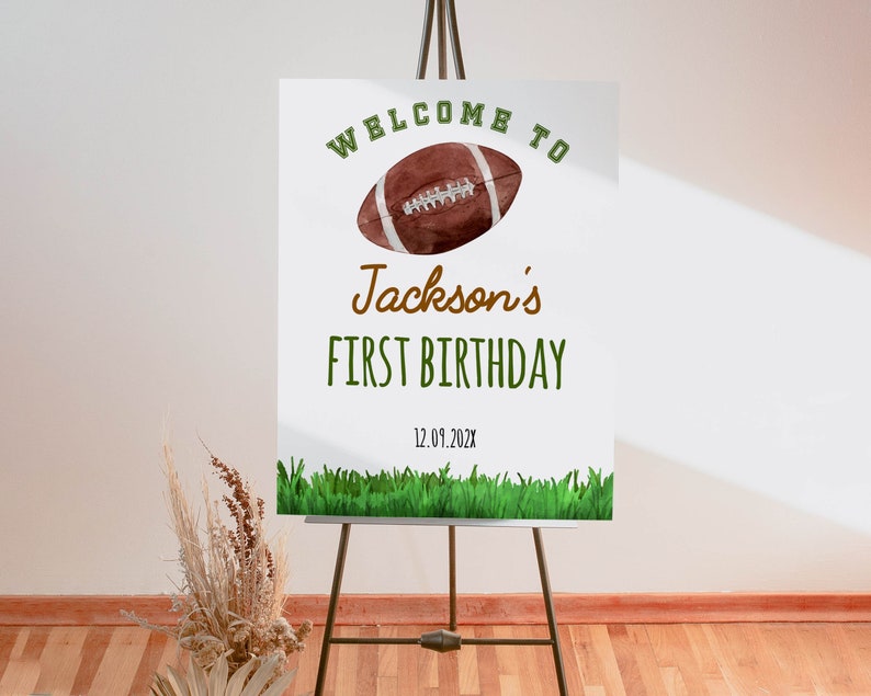 EDITABLE Football Birthday Welcome Sign Sports Birthday Party - Etsy
