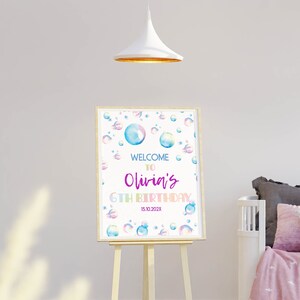 EDITABLE Bubble Welcome Sign, Bubble Birthday Party Welcome Poster, Pop ...