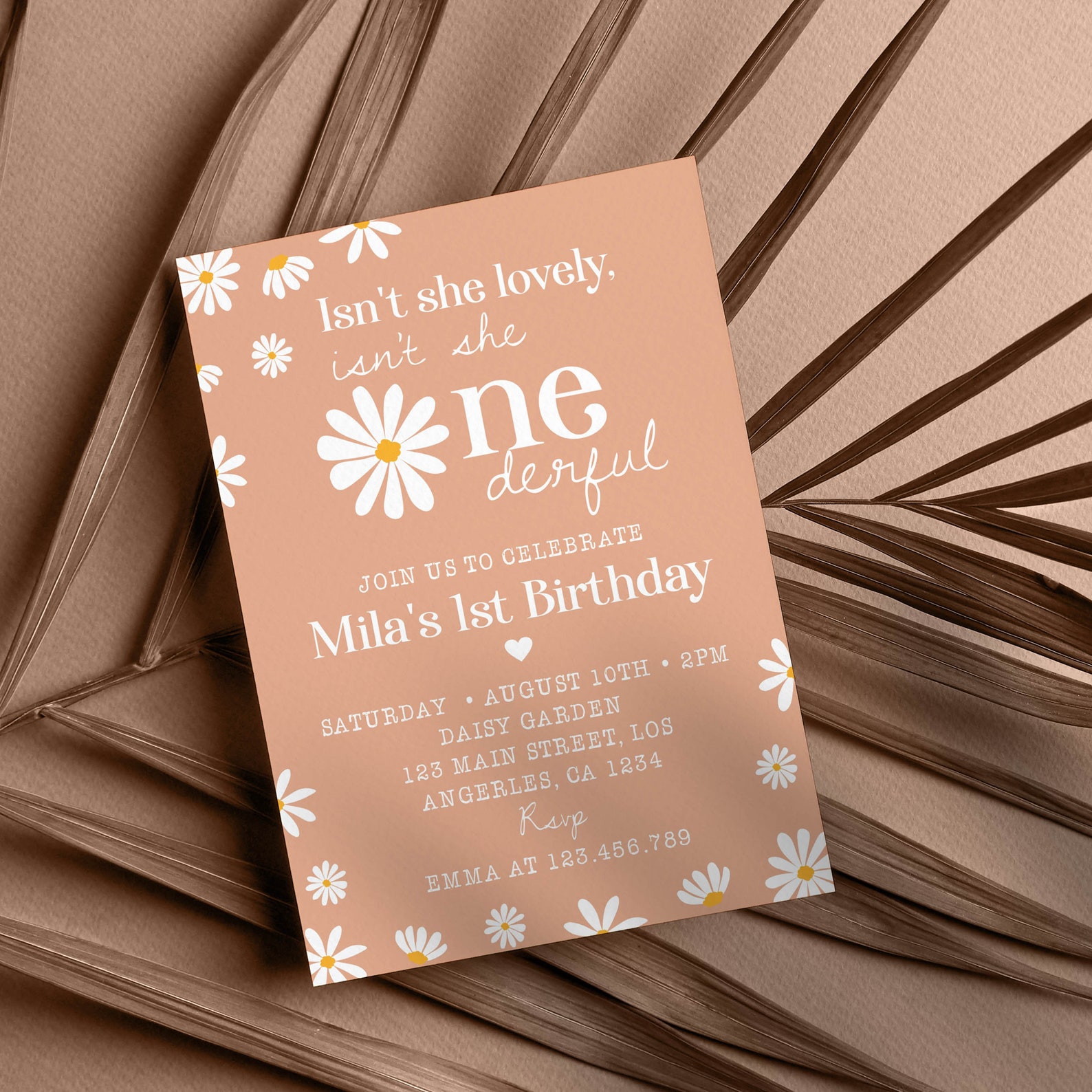 Editable Daisy Birthday Party Invitation Daisy 1st Birthday - Etsy