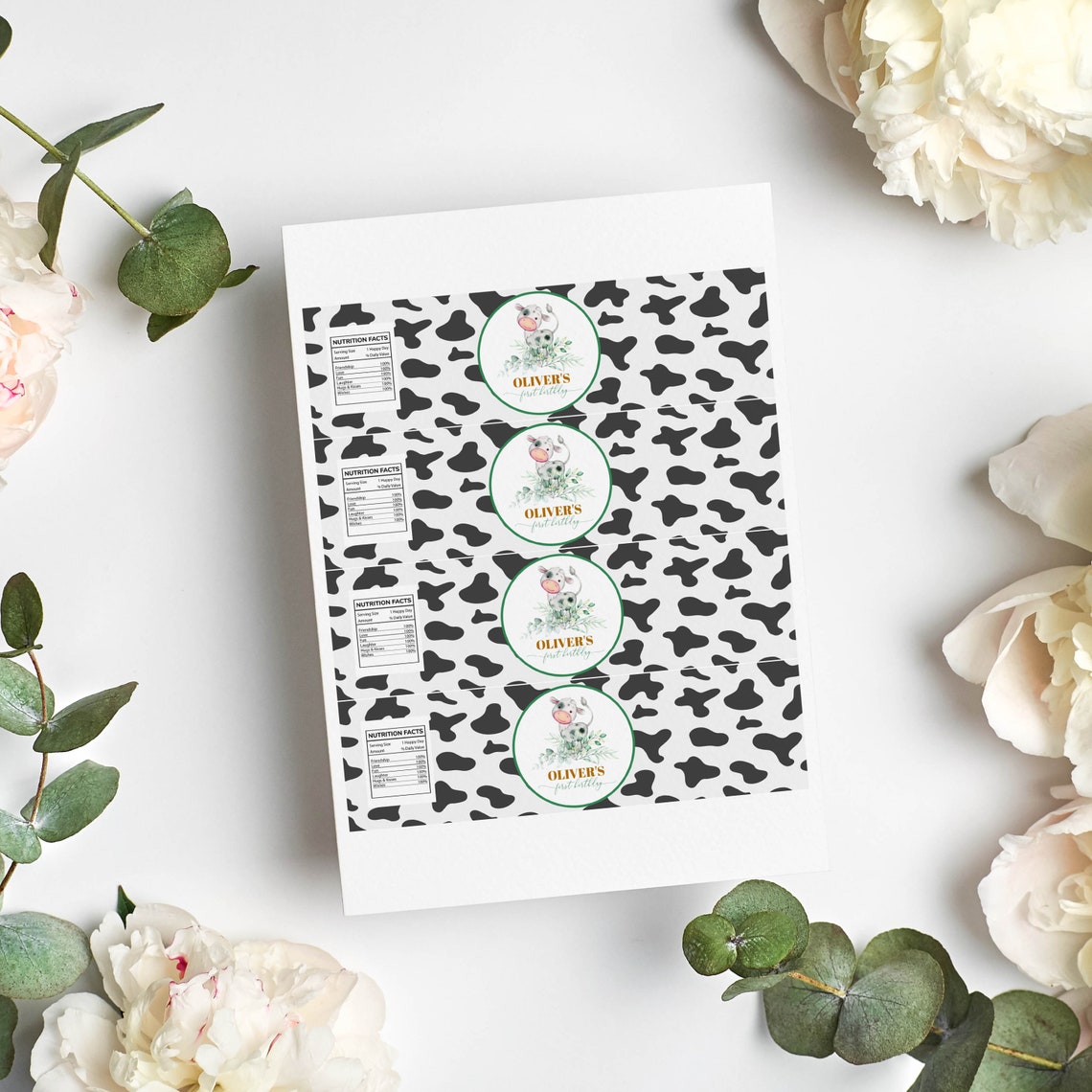 Cow Birthday Water Bottle Labels Moo Cow Bottle Labels Holy | Etsy