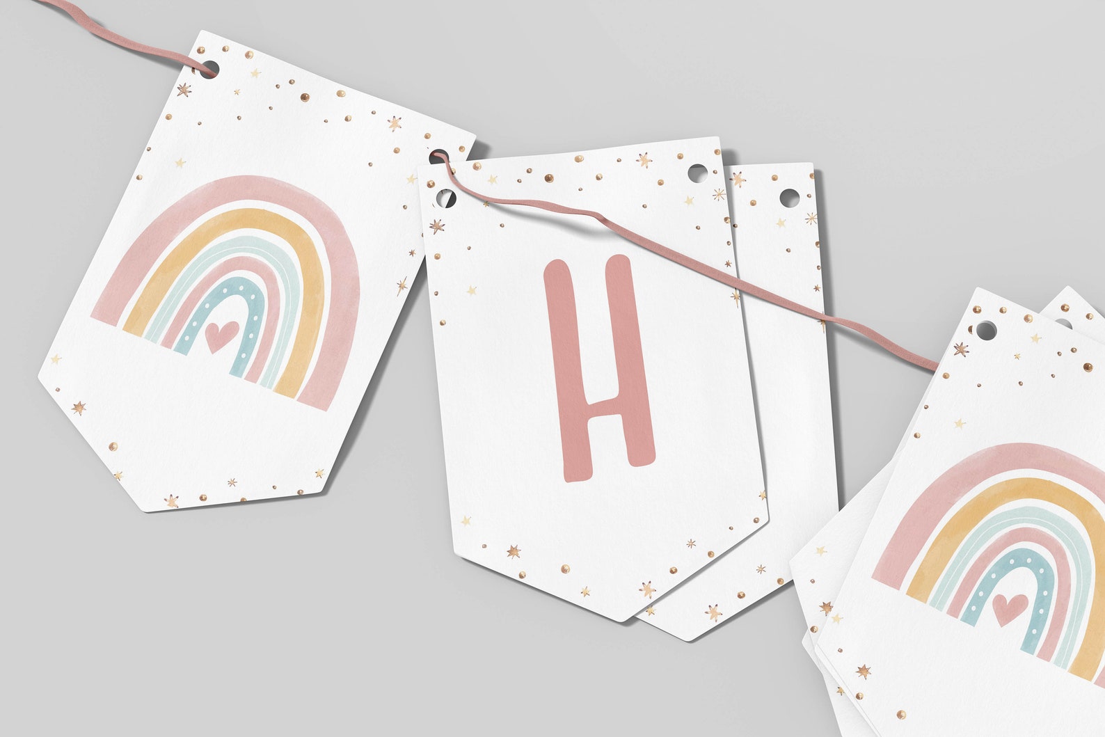 Editable Boho Rainbow Birthday Banner Custom Boho Happy - Etsy