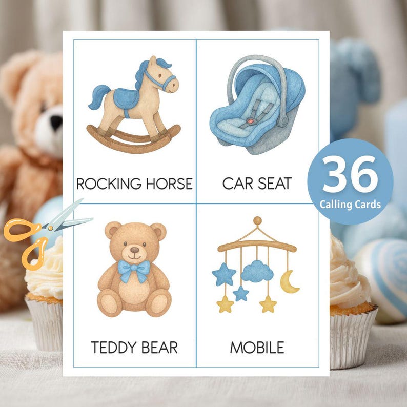 Boy Baby Shower Bingo Cards, Baby Boy Shower Bingo Game, Fun Baby ...