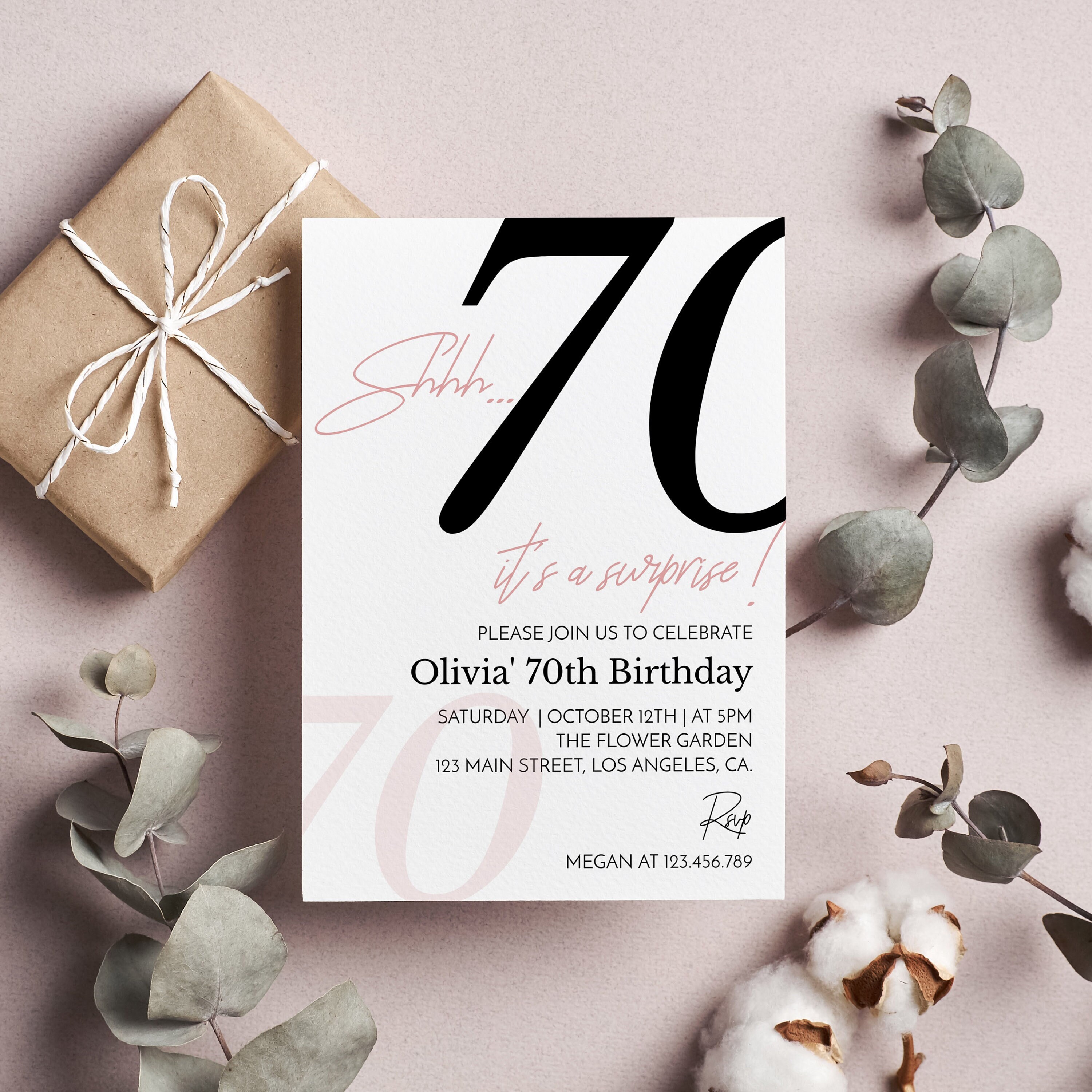 70 Surprise Birthday Party Invitations