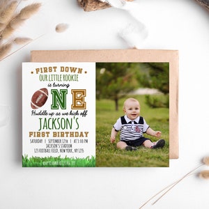 EDITABLE Football Birthday Invitation, Football Party Photo Invite ...