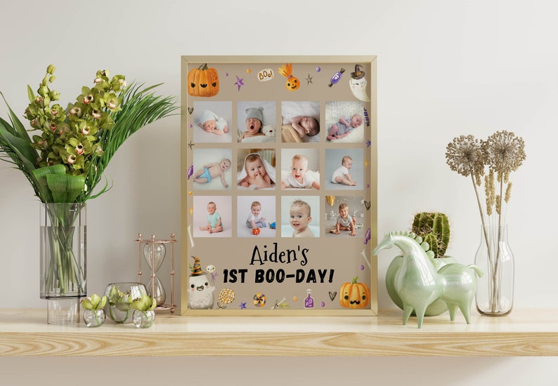 Editable Spooky One First Year Photo Collage Halloween 12 - Etsy