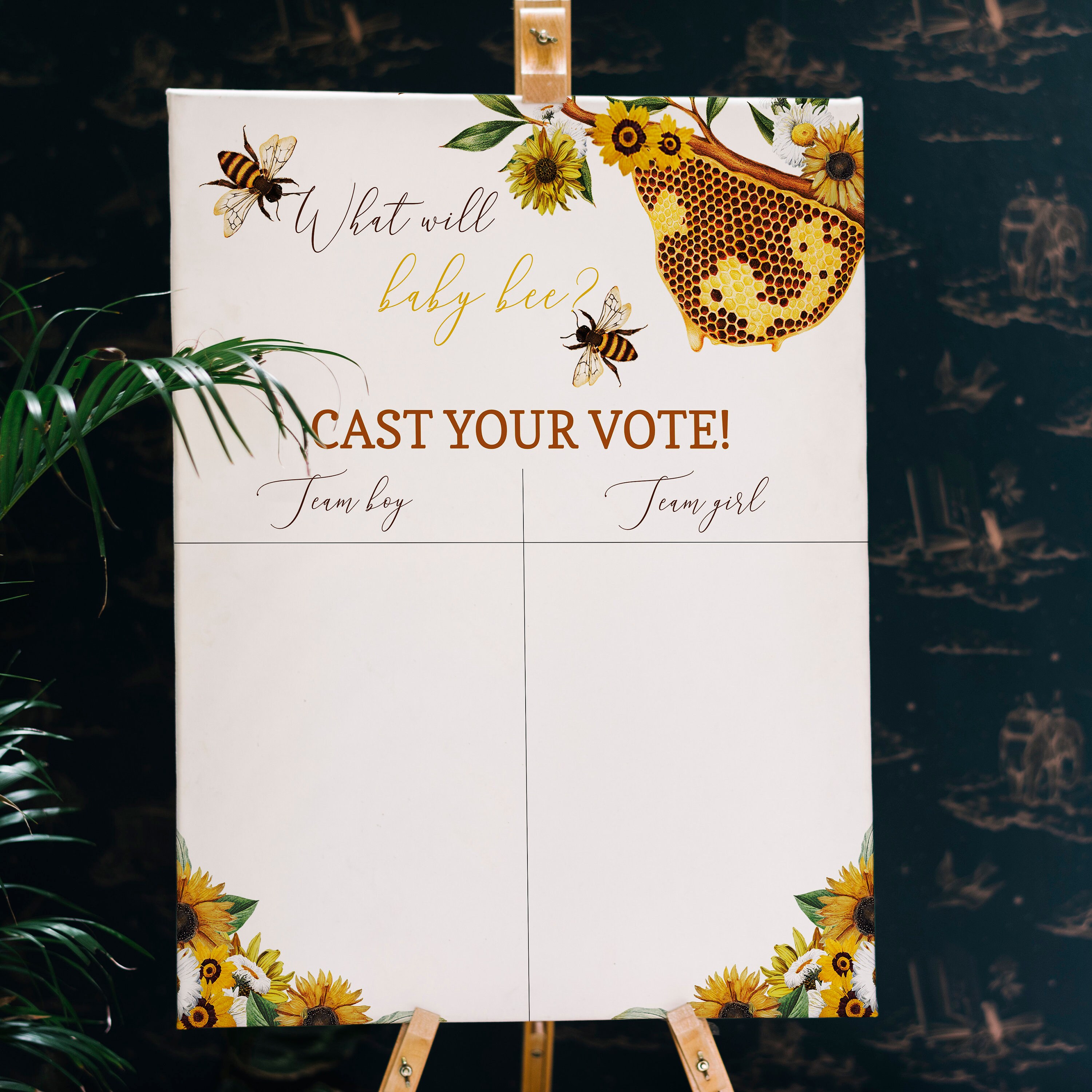 EDITABLE Bee Gender Reveal Sign What Will Baby Bee Vote Sign - Etsy