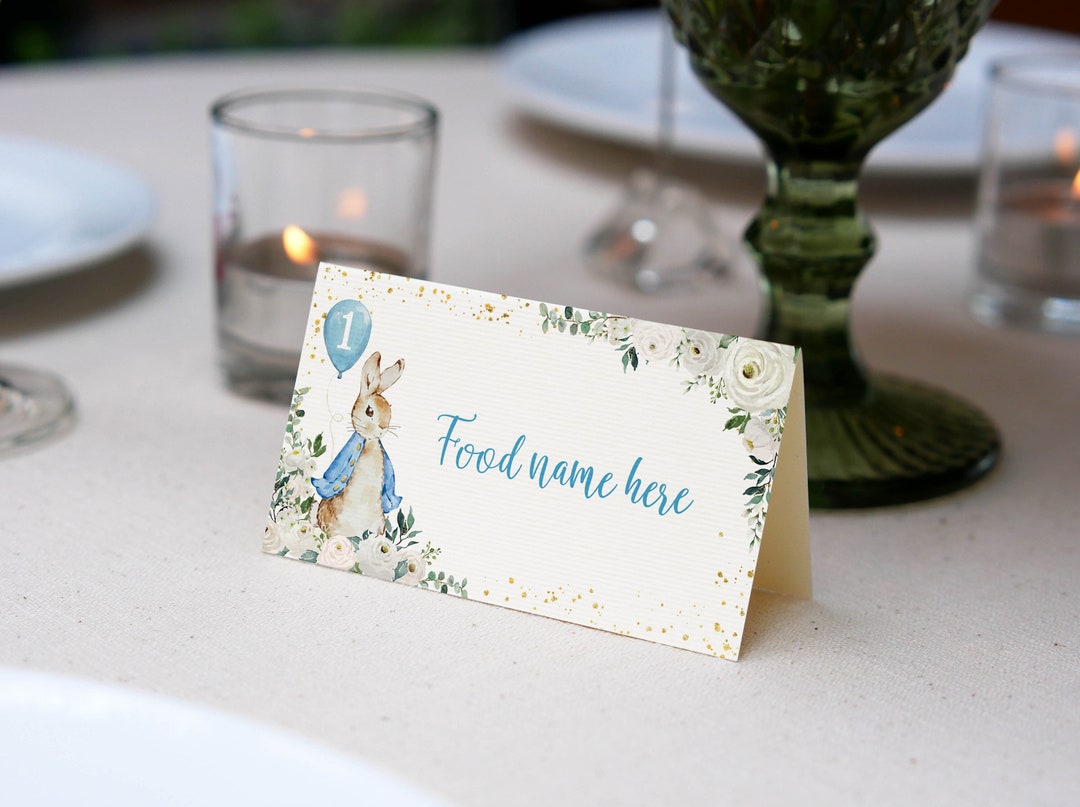 EDITABLE Peter Rabbit Party Food Tent Card, Peter Rabbit Birthday Food ...