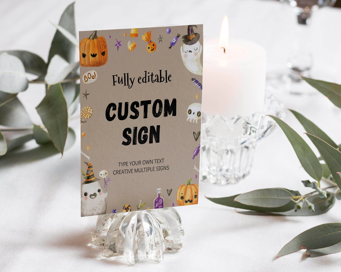 EDITABLE Spooky One Birthday Party Sign Halloween 1st - Etsy