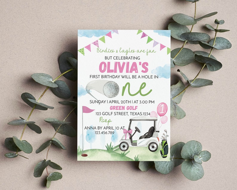 Editable Golf Party Invitation Golf First Birthday - Etsy