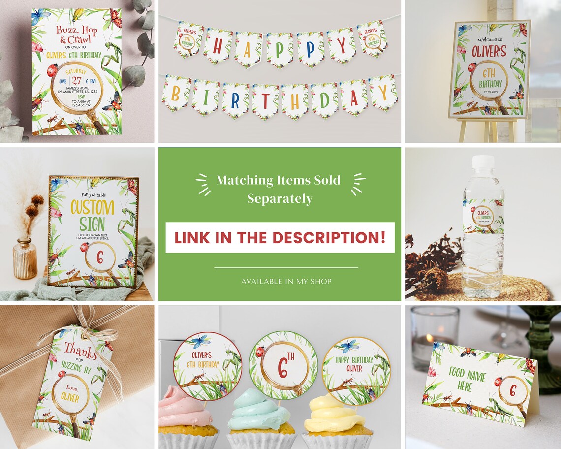 EDITABLE Bugs Birthday Party Welcome Sign, Insect Party Birthday Sign ...