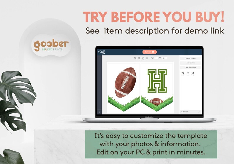 Editable Football Birthday Banner, Sports Birthday Banner, Football ...