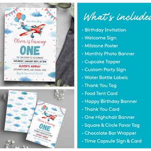 Editable Airplane Birthday Invitation Bundle, Airplane Birthday Party ...