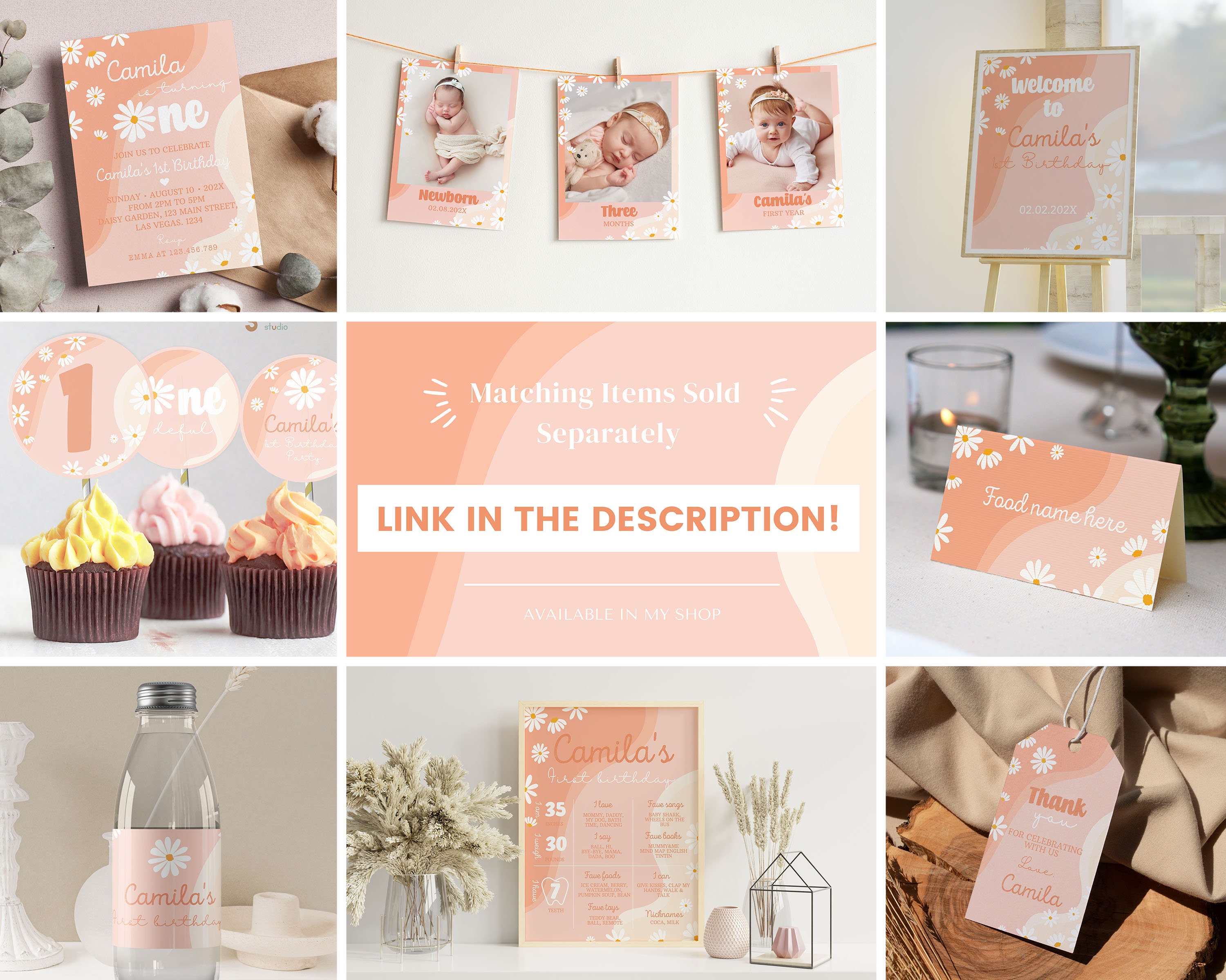 EDITABLE Daisy Birthday Party Gable Gift Box Label Boho Daisy - Etsy