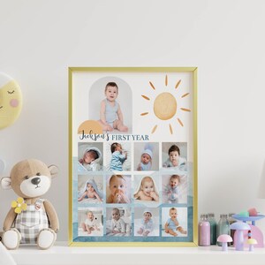 Editable Sun First Year Photo Collage First Trip Around the - Etsy