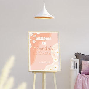 EDITABLE Daisy Birthday Party Welcome Sign, Daisy Birthday Sign, Boho ...