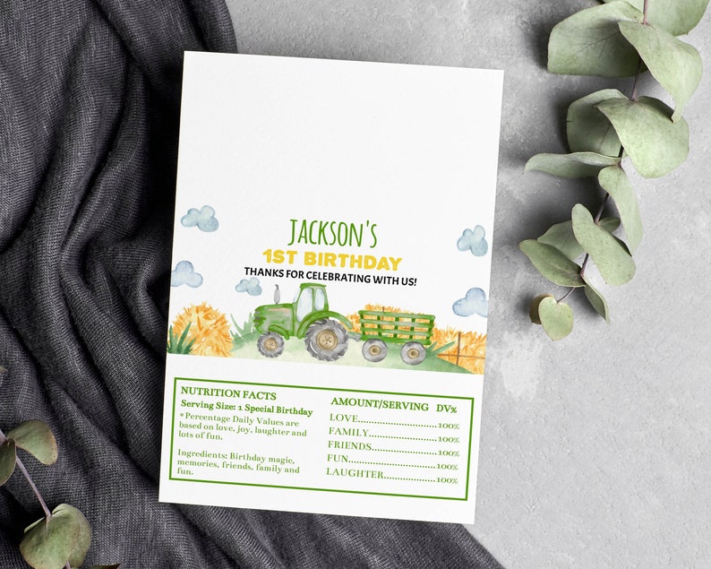 EDITABLE Tractor Birthday Party Chocolate Wrapper Farm 1st - Etsy