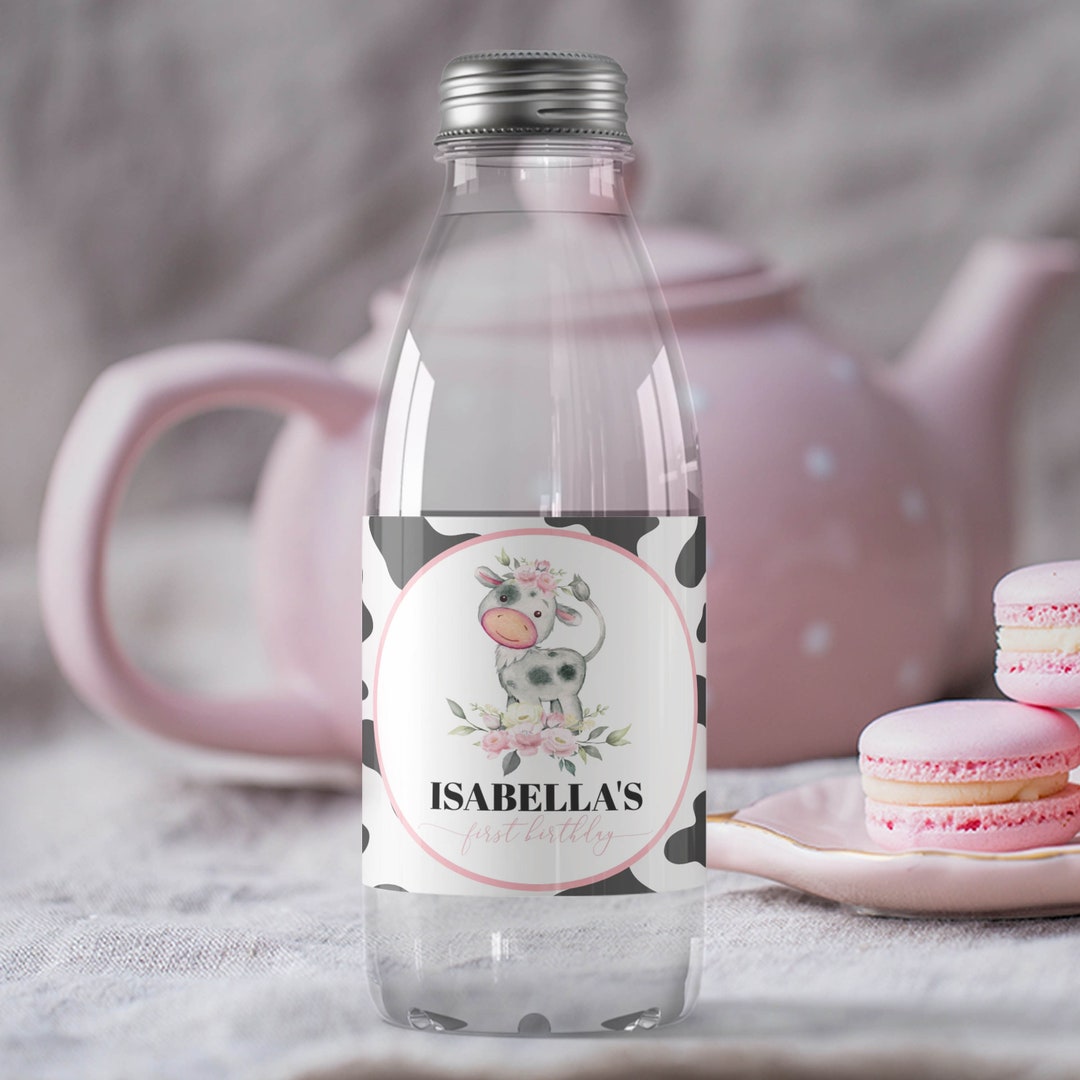Cow Birthday Water Bottle Labels, Moo Cow Bottle Labels, Holy Cow I'm ...