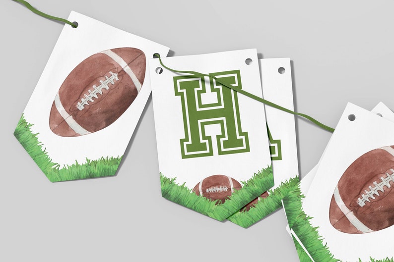 Editable Football Birthday Banner Sports Birthday Banner - Etsy