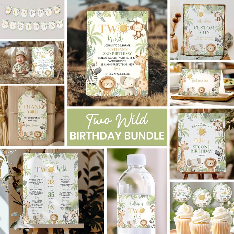 Two Wild Birthday - Etsy