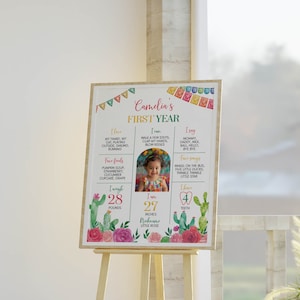 EDITABLE Fiesta First Birthday Milestone Sign, Mexican Milestone Photo ...