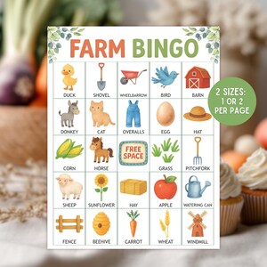 Printable Farm Bingo Cards Set, Barnyard Birthday Activity Game, Farm ...