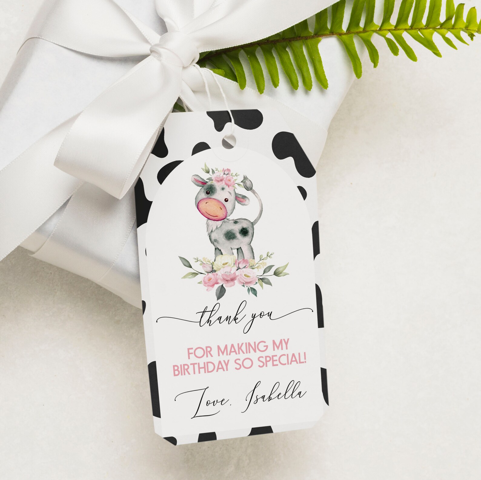 EDITABLE Cow Thank You Tag Moo Cow Birthday Favor Tag Holy - Etsy