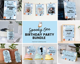 Editable Spooky One Birthday Invitation Bundle, 1st Birthday Party ...