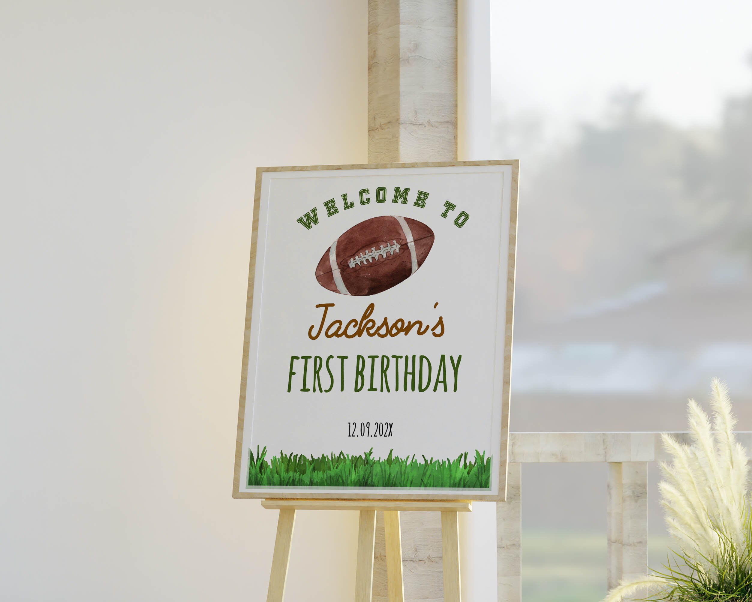 EDITABLE Football Birthday Welcome Sign Sports Birthday Party - Etsy