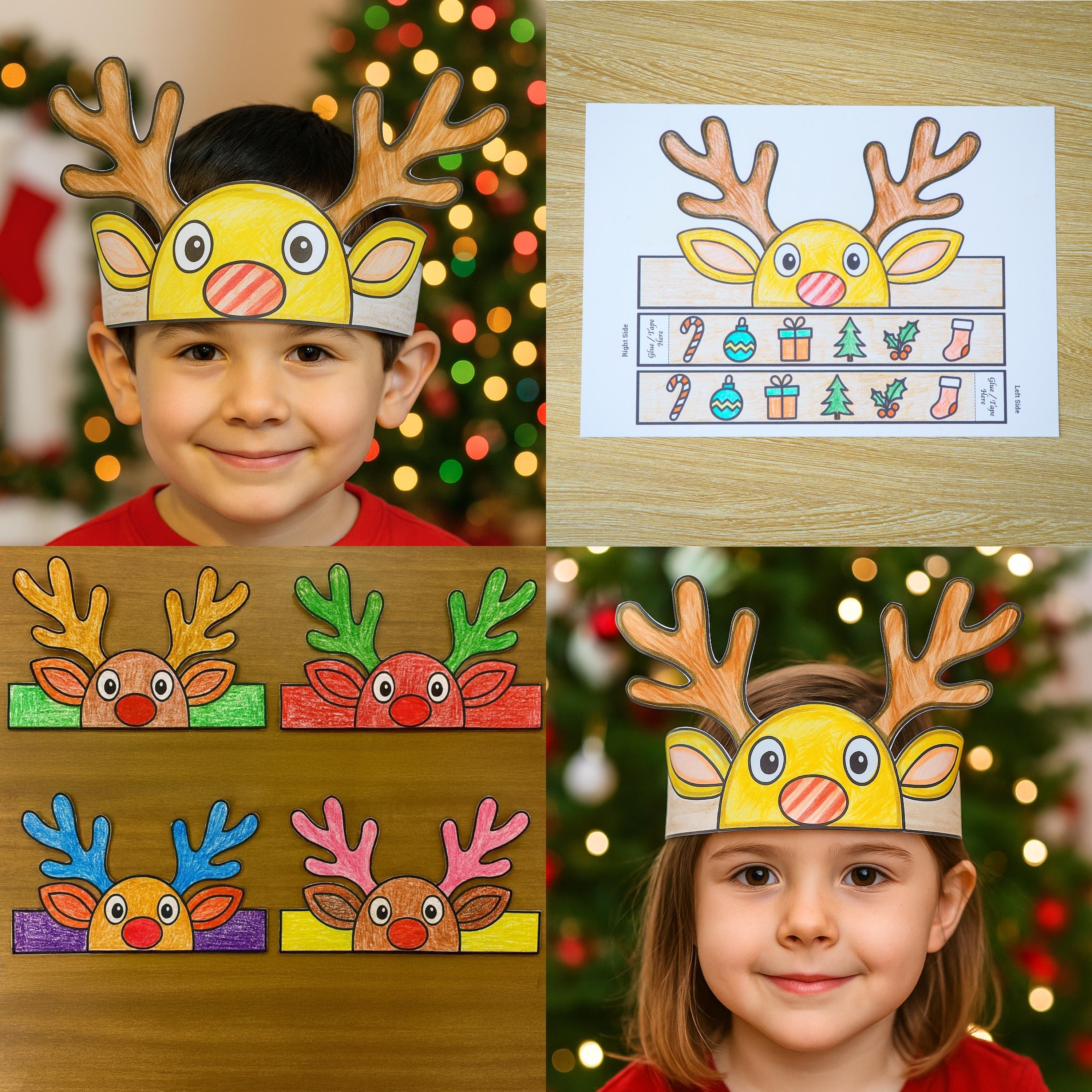 Printable Reindeer Hat Craft | DIY Christmas Activity | Instant ...