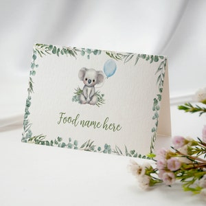 EDITABLE Koala 1st Birthday Tent Card Koala Birthday - Etsy