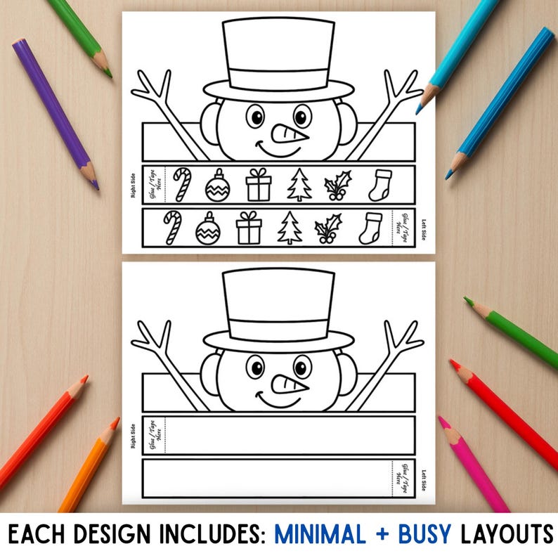 Christmas Hat Craft 3 Pack – Printable Paper Hats for Kids – Reindeer ...