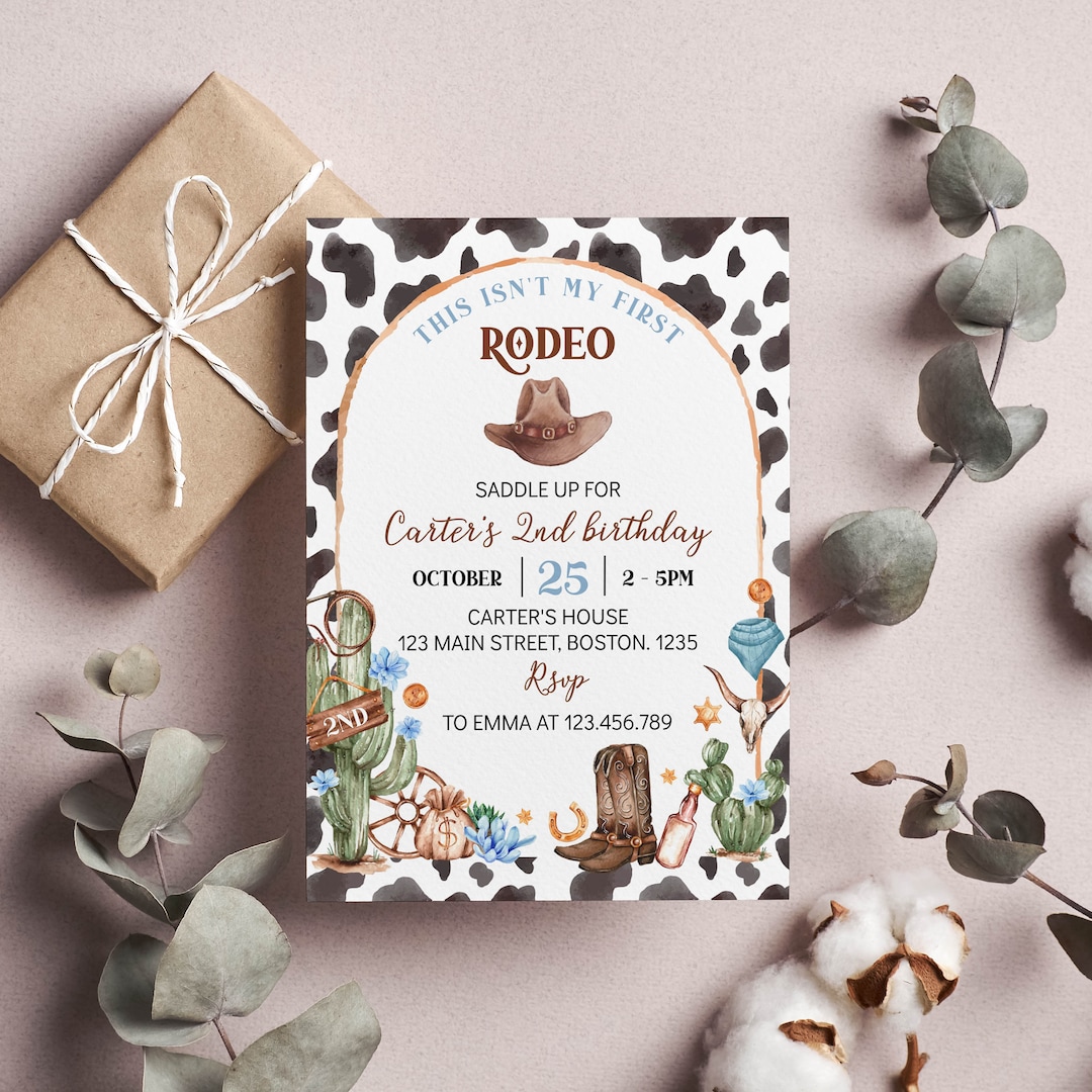 EDITABLE Invitación de cumpleaños de rodeo de cualquier edad ...