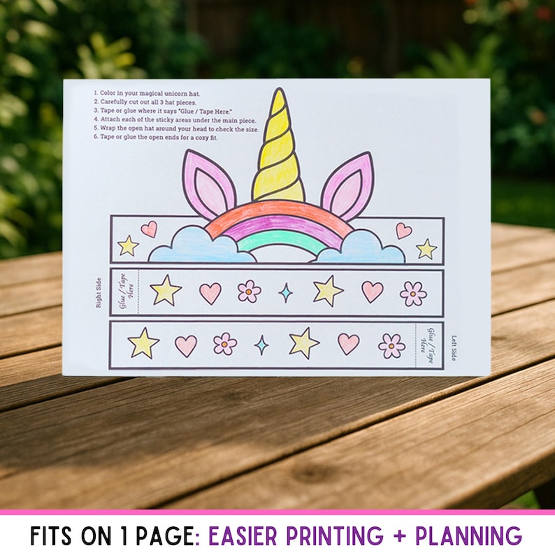 Printable Unicorn Birthday Crown | Instant Download DIY Party Hat for ...