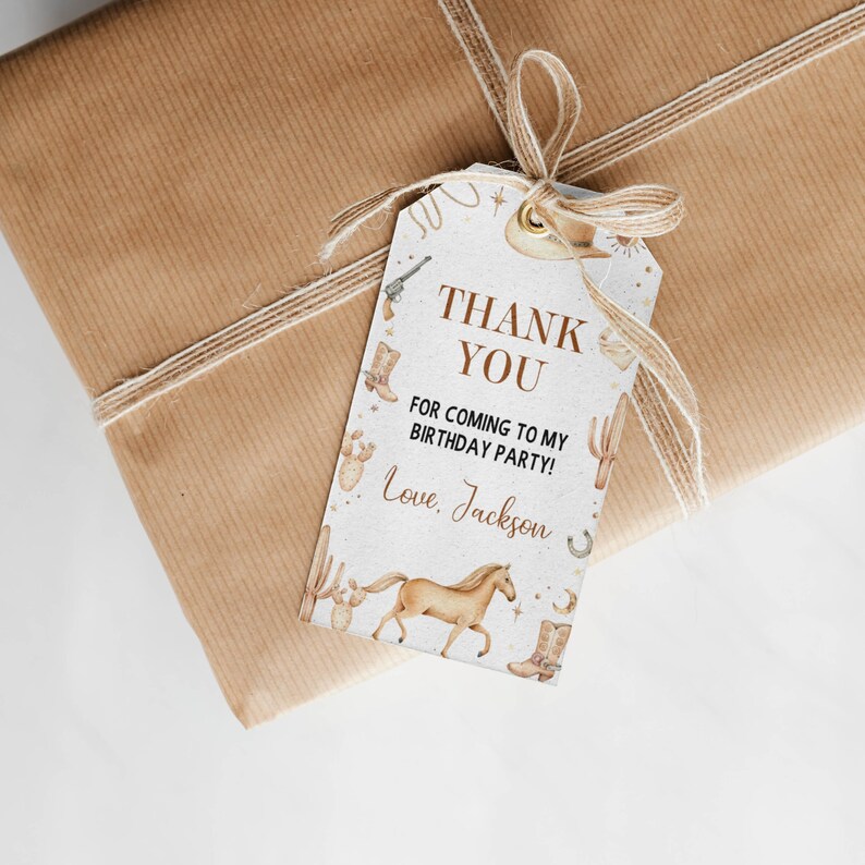 EDITABLE First Rodeo Birthday Favor Tag Cowboy 1st Birthday - Etsy