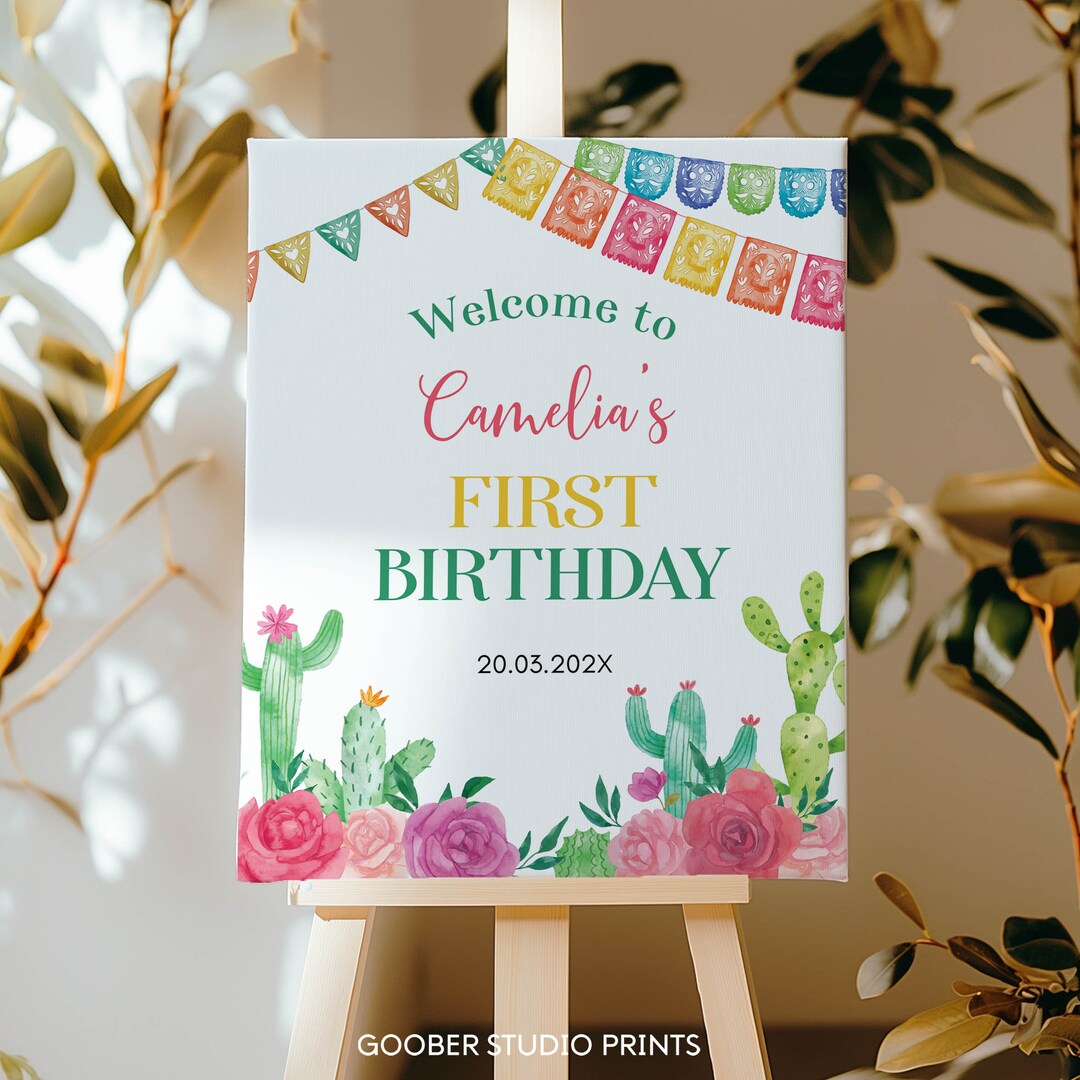 EDITABLE Fiesta Birthday Party Welcome Sign, Mexican Birthday ...