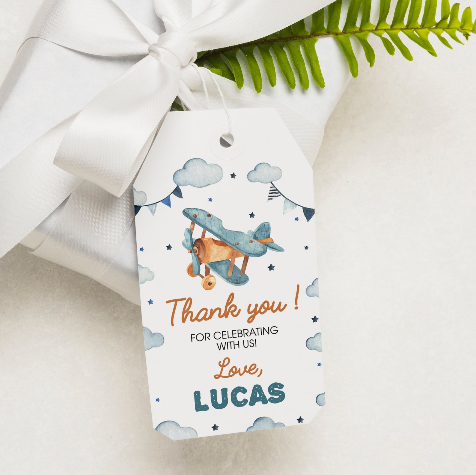 EDITABLE Airplane Birthday Favor Tags Airplane Party Thank - Etsy