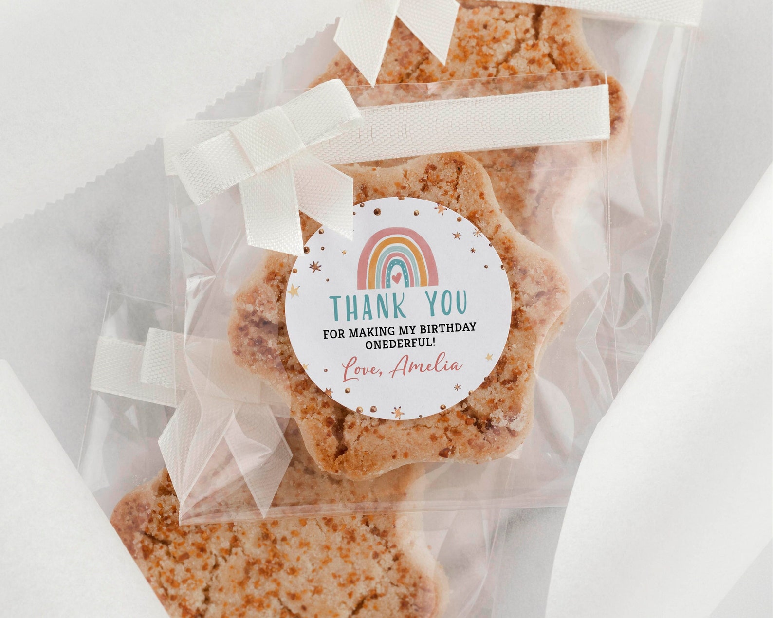 EDITABLE Boho Rainbow Birthday Thank You Tags Boho Birthday - Etsy