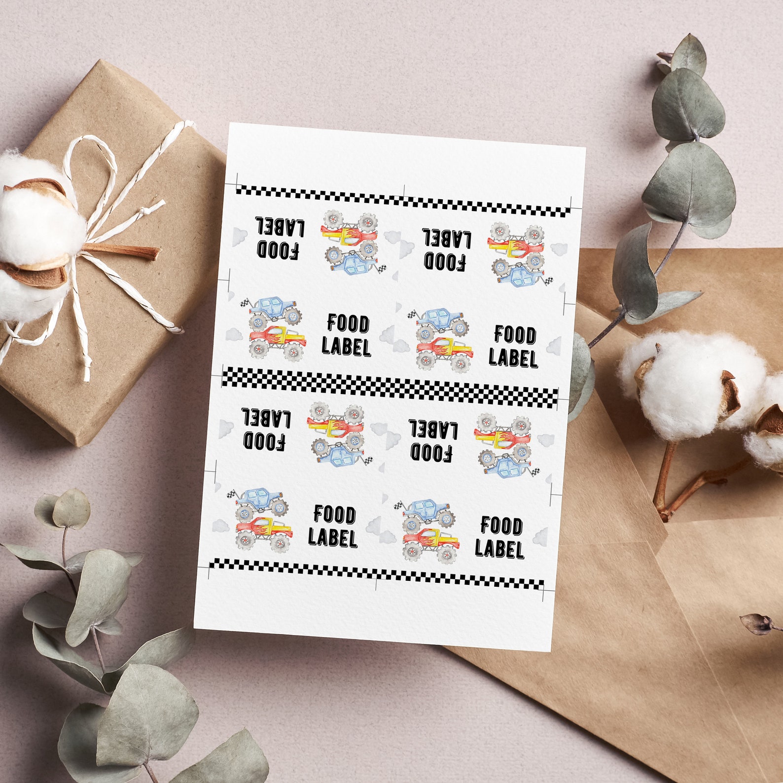 EDITABLE Monster Truck Birthday Food Tent Card Monster Trucks - Etsy