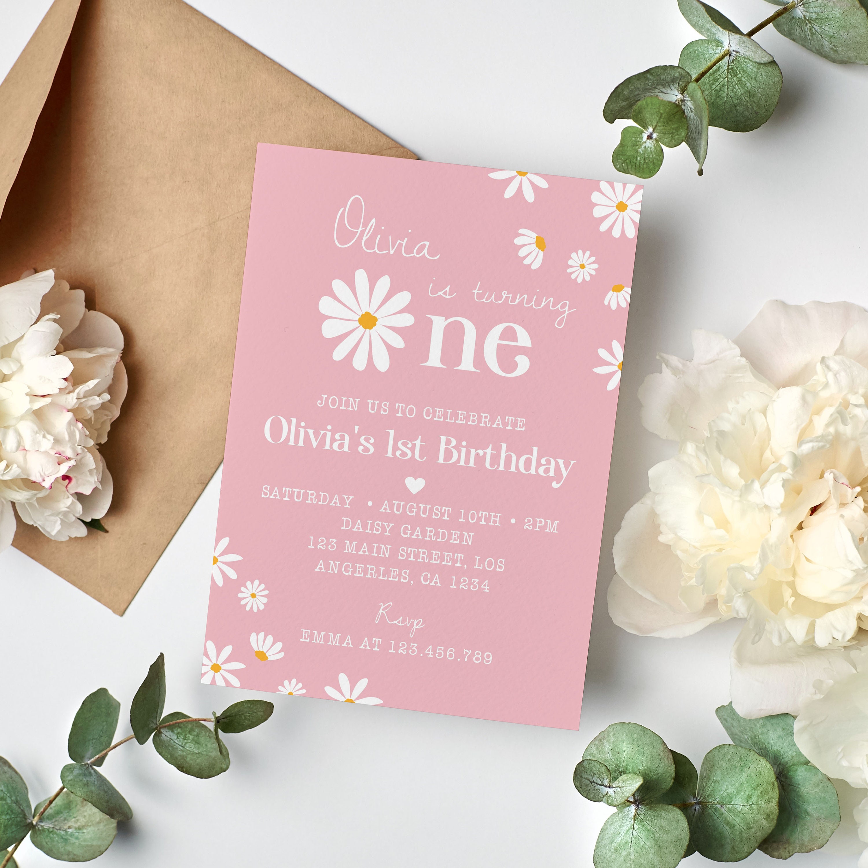 Editable Daisy Birthday Invitation Daisy First Birthday | Etsy