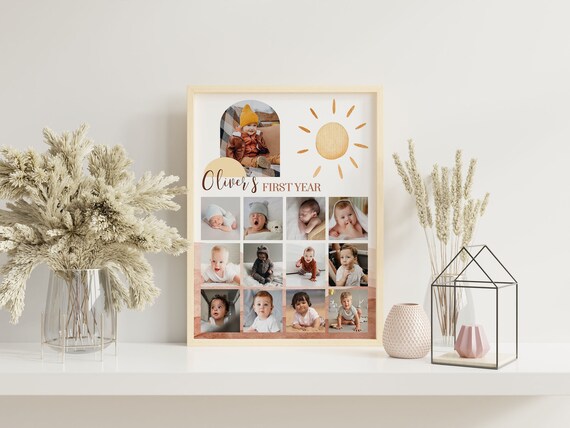 Editable Sun First Year Photo Collage First Trip Around the - Etsy